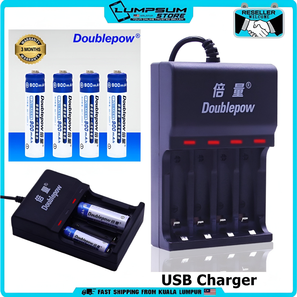Doublepow USB Battery Charger with Indicator Light Change AA AAA ...