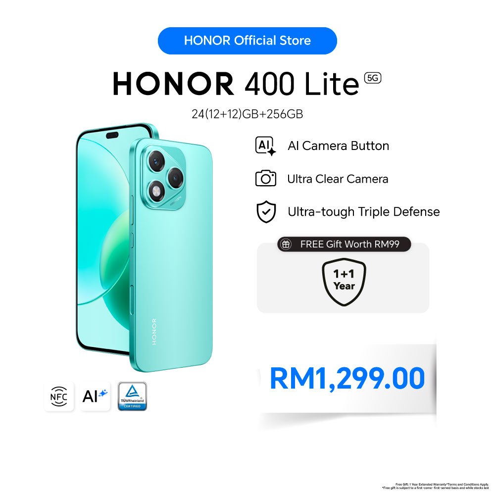 [NEW]HONOR 400 Lite 5G 24(12+12)GB+256GB Smartphone AI Camera Button ...