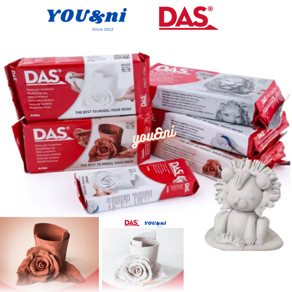 100% Original DAS Air-Hardening Modeling Clay White 500gsm | Shopee ...