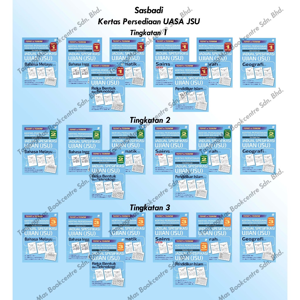 Sasbadi- Kertas Persediaan UASA JSU Tingkatan 1/ Tingkatan 2/ Tingkatan ...
