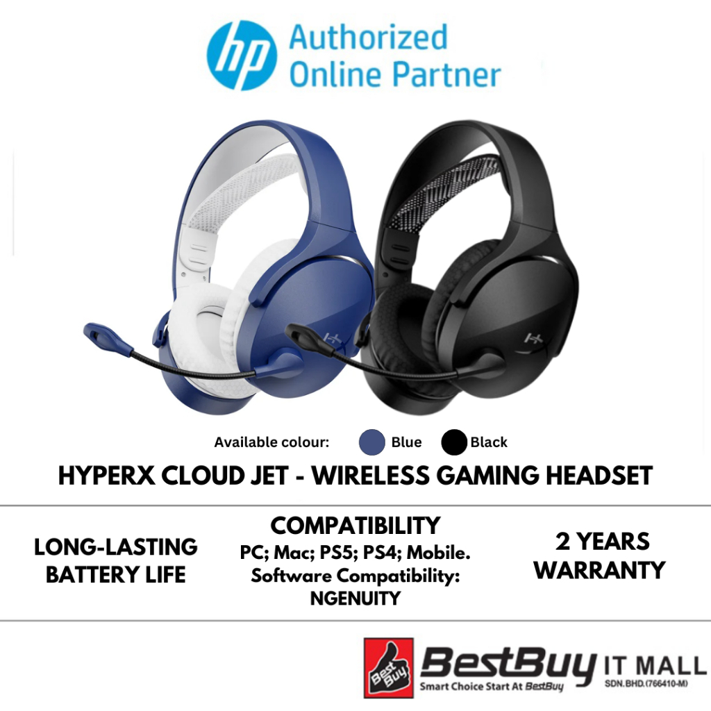 [NEW] HyperX Cloud Jet Wireless Gaming Headset - Blue / Black | Shopee Malaysia