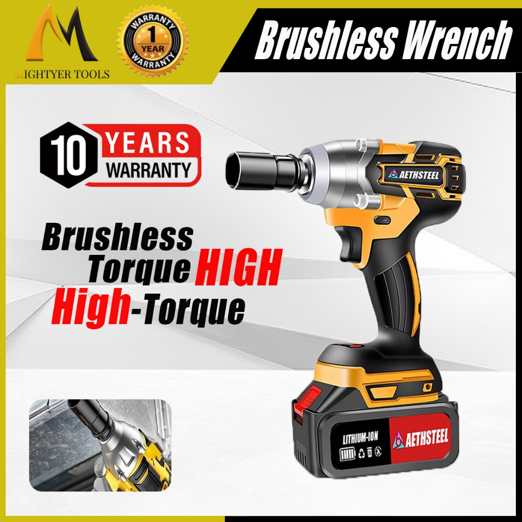 Brushless Cordless Electric High Torque Impact Wrench Heavy Duty ...