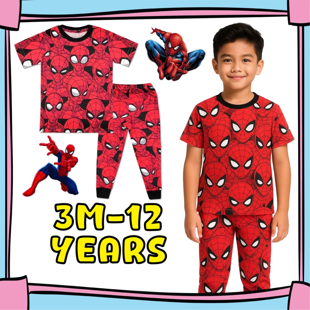 (3M-12Y) FMGL NEW Red SPIDER HEADS Cotton Kids Pajamas - Pyjamas ...