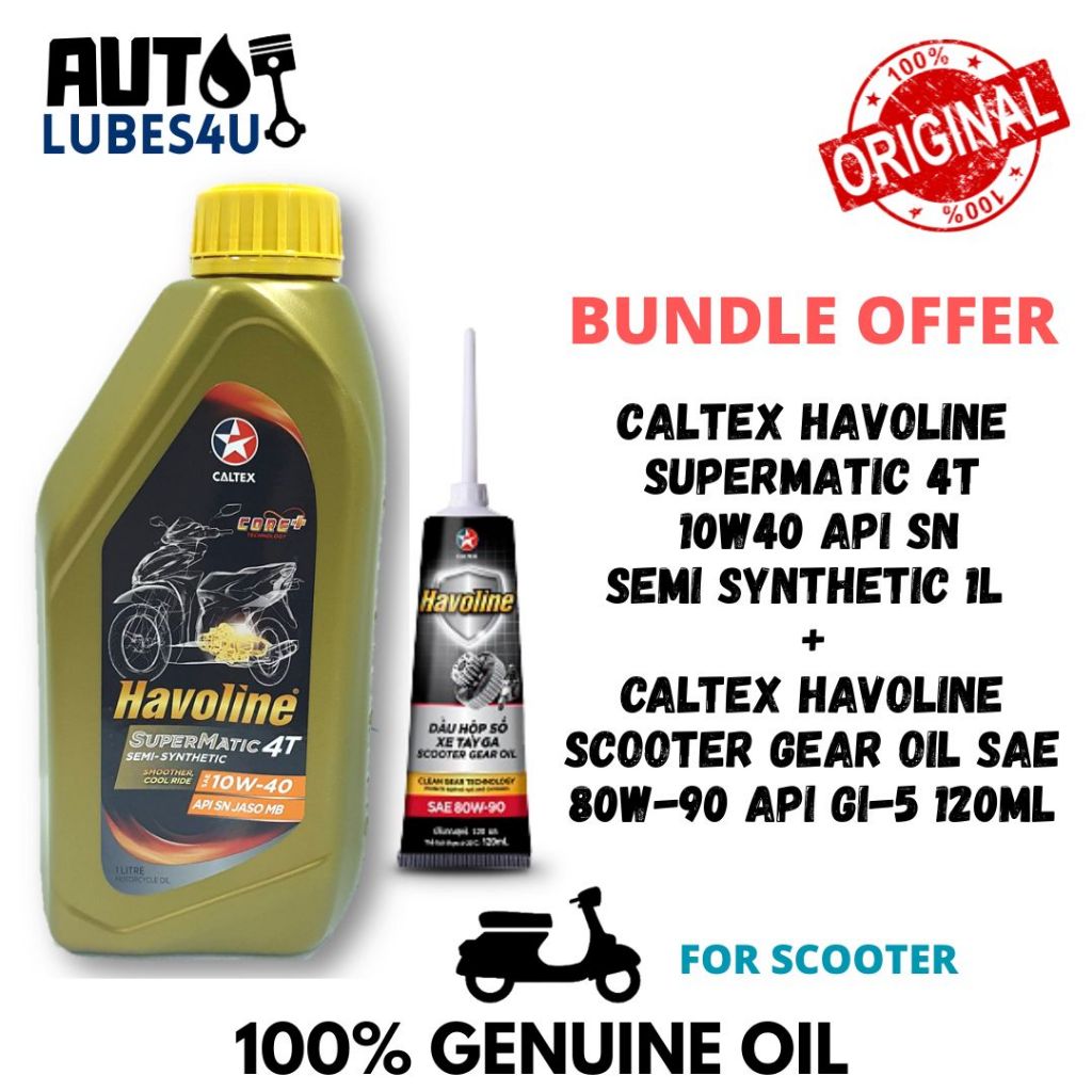 Caltex Havoline Supermatic 4T 10w40 Semi Syn 1L - Caltex Scooter Engine ...