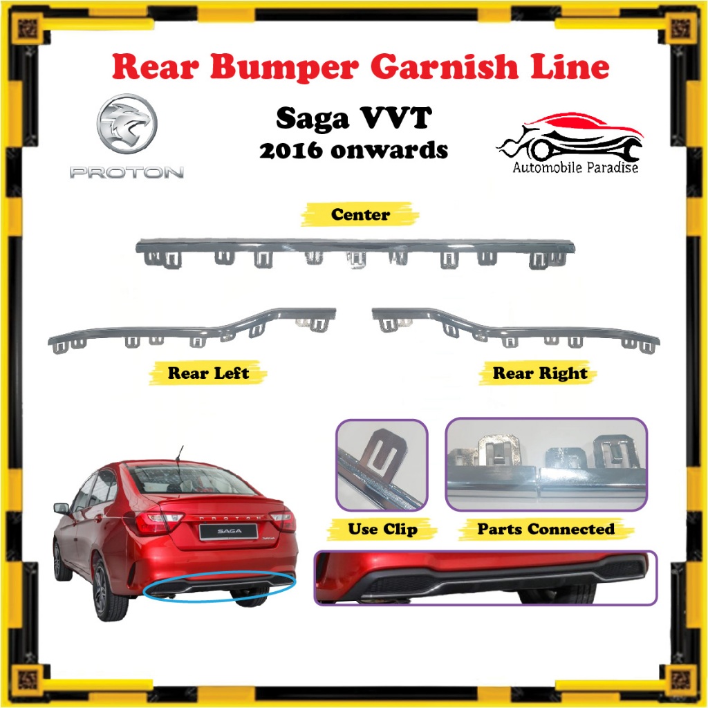 Proton Saga - Rear Bumper Lower Diffuser Chrome Garnish Line ( Saga VVT ...
