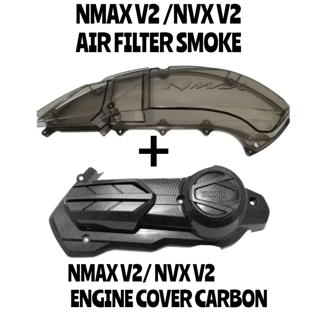 NVX V2 NMAX 155 V2 V3 2020 AIR FILTER ENGINE COVER SMOKE CARBON CLEAR ...