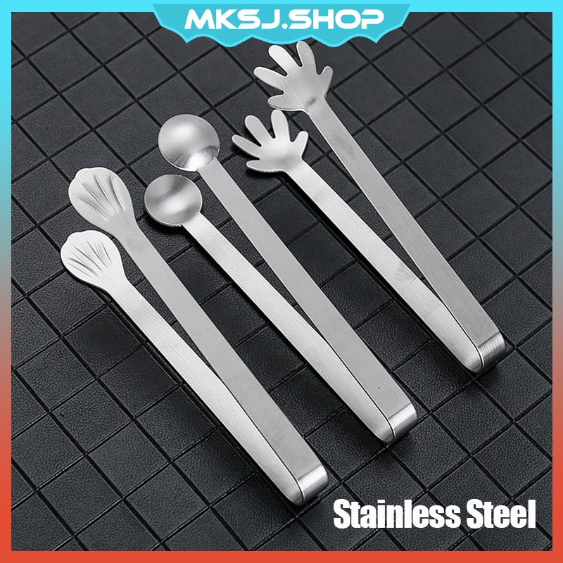 Stainless Steel Food Clip Mini Hand Shape Kitchen Tong Ice Cube Coffee ...