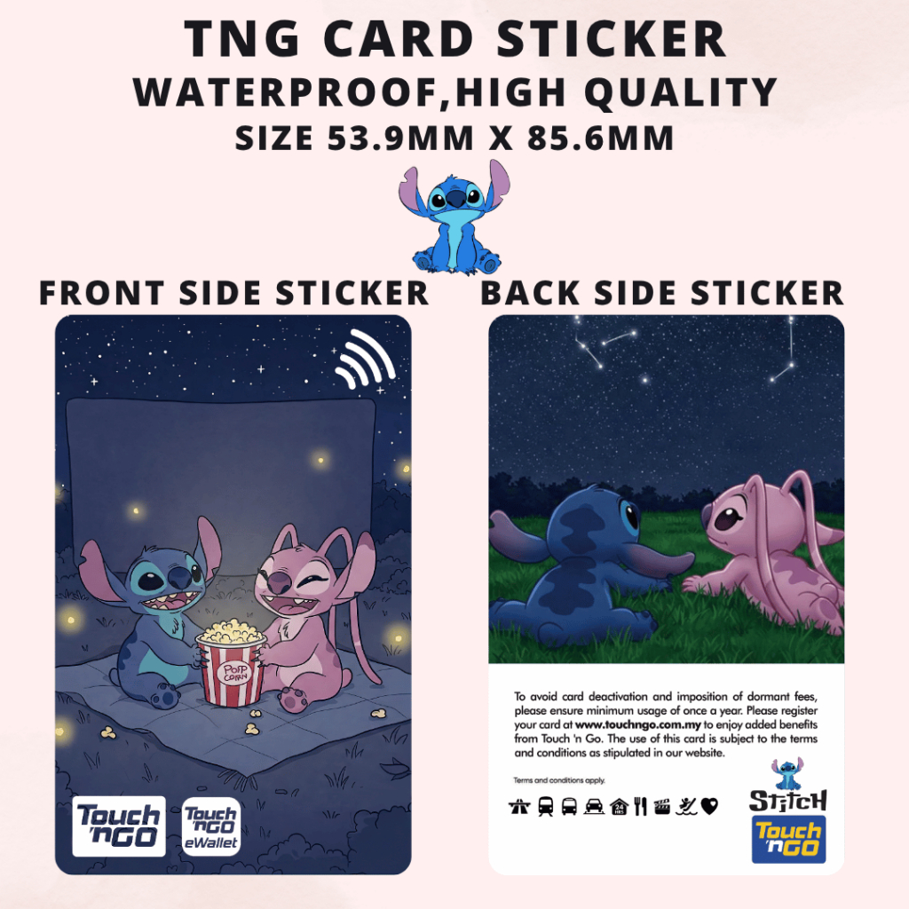 Stitch&Angel Front+Back Design-Access Card/Touch ‘n Go Card/ATM Debit ...