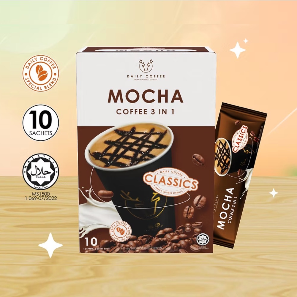 Daily Coffee Mocha 3 in 1 Instant Coffee Mix 10 sachets Box A Perfect ...