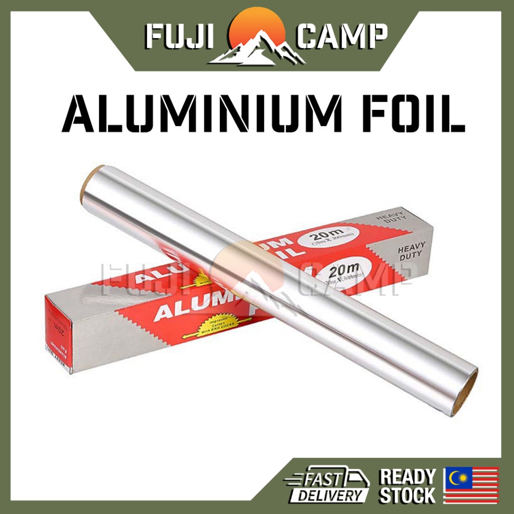 🏕️READY STOCK🏕️5/10/20m BBQ Aluminium Foil Tin Paper Foil Food Grade ...