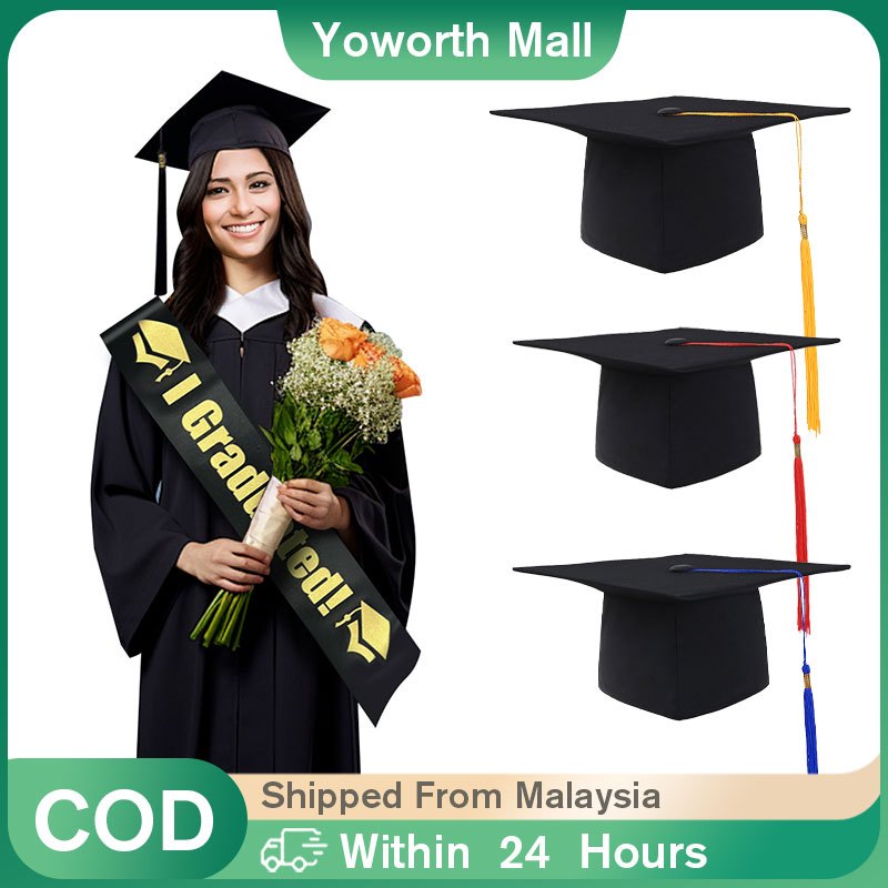 Graduation Cap With Tassel For High School & Bachelor / Unisex Adult ...