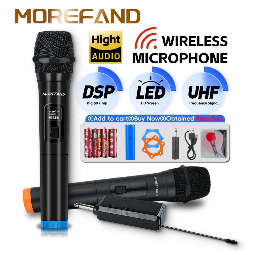 Wireless Microphone Dynamic Handheld Microphones Karaoke Microphone Mic ...