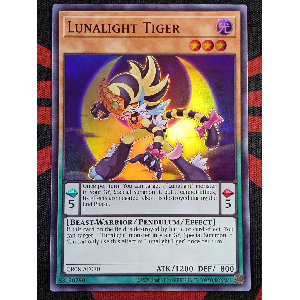 YUGIOH KONAMI CR08-AE030 DUAD-JPS06 Lunalight Tiger (SR/UR) | Shopee ...