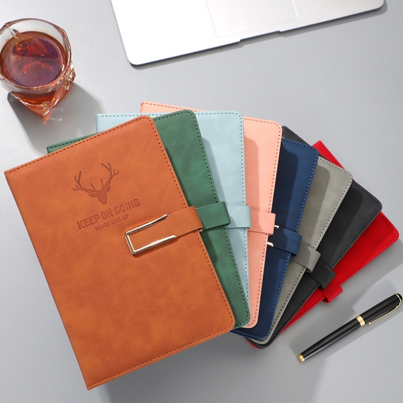 A5 Soft Leather Notebook, 100/200 Pages Retro Agenda Notebook for Desk ...