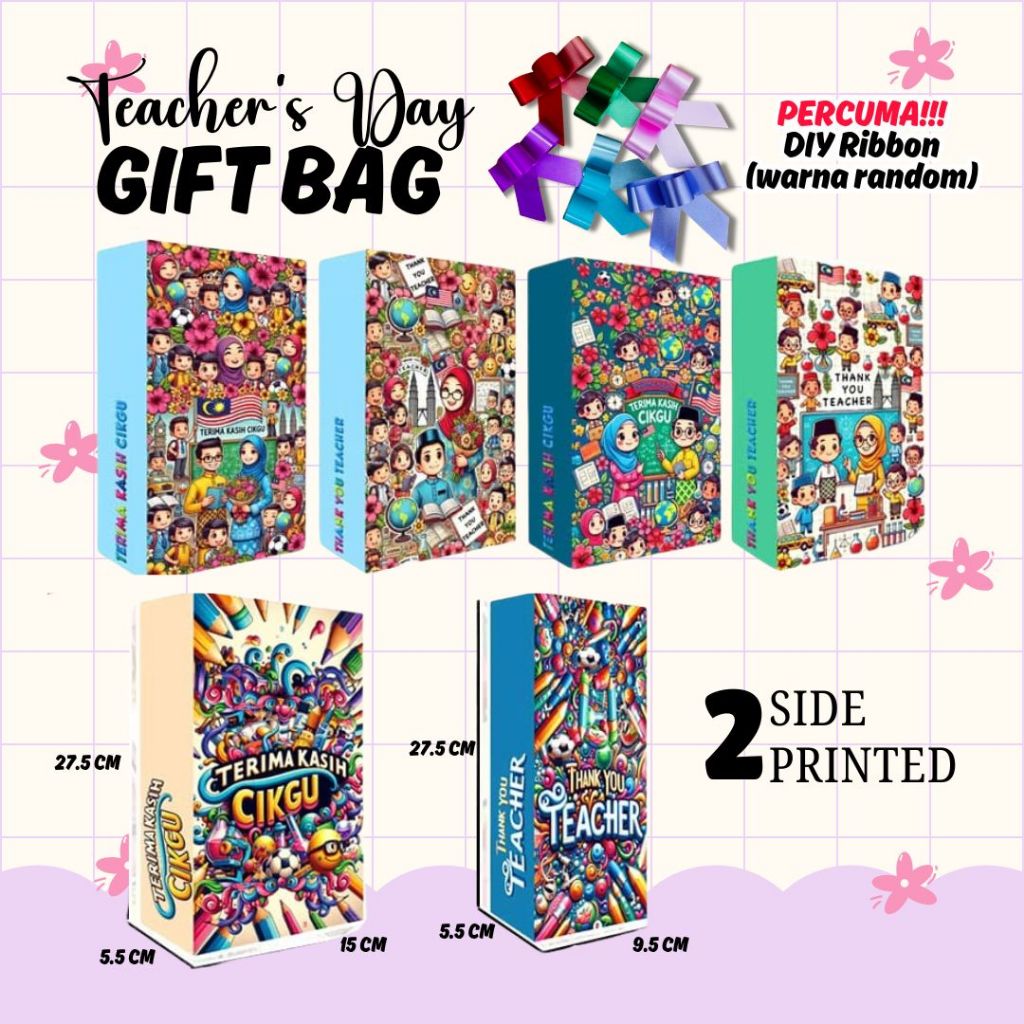 Teachers Day Gift Hadiah Hari Guru Paper Gift Bag Goodies Bags Door ...