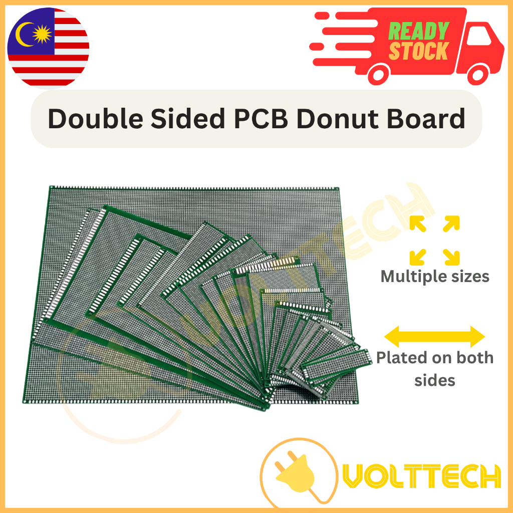 PCB Board Donut Perf Board 2.54mm Pitch Double Sided Prototype Circuit ...