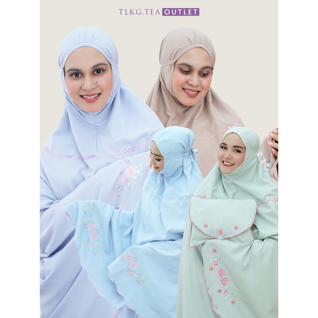 [As Is] Tea Basic by Telekung Tea | Telekung Sulam Cotton + Bag ...