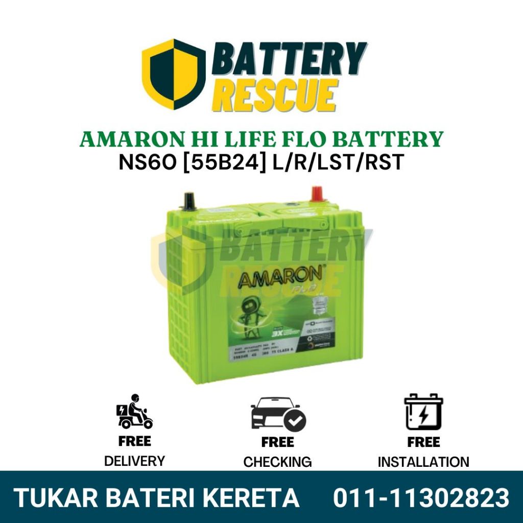 [Installation Available] 55B24L | Amaron HiLife Flo Car Battery Bateri Kereta| Waja Vios Civic ...