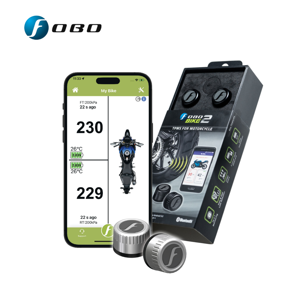 FOBO Bike 2 Wireless Bluetooth TPMS for Motorcycles - Silver | Shopee ...