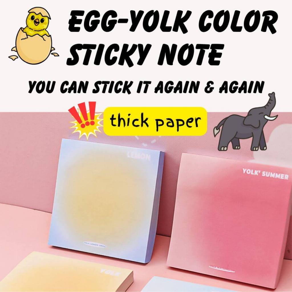 Egg-Yolk Gradient Color Sticky Notes, Self-adhesive Notes, Sticky Memo ...