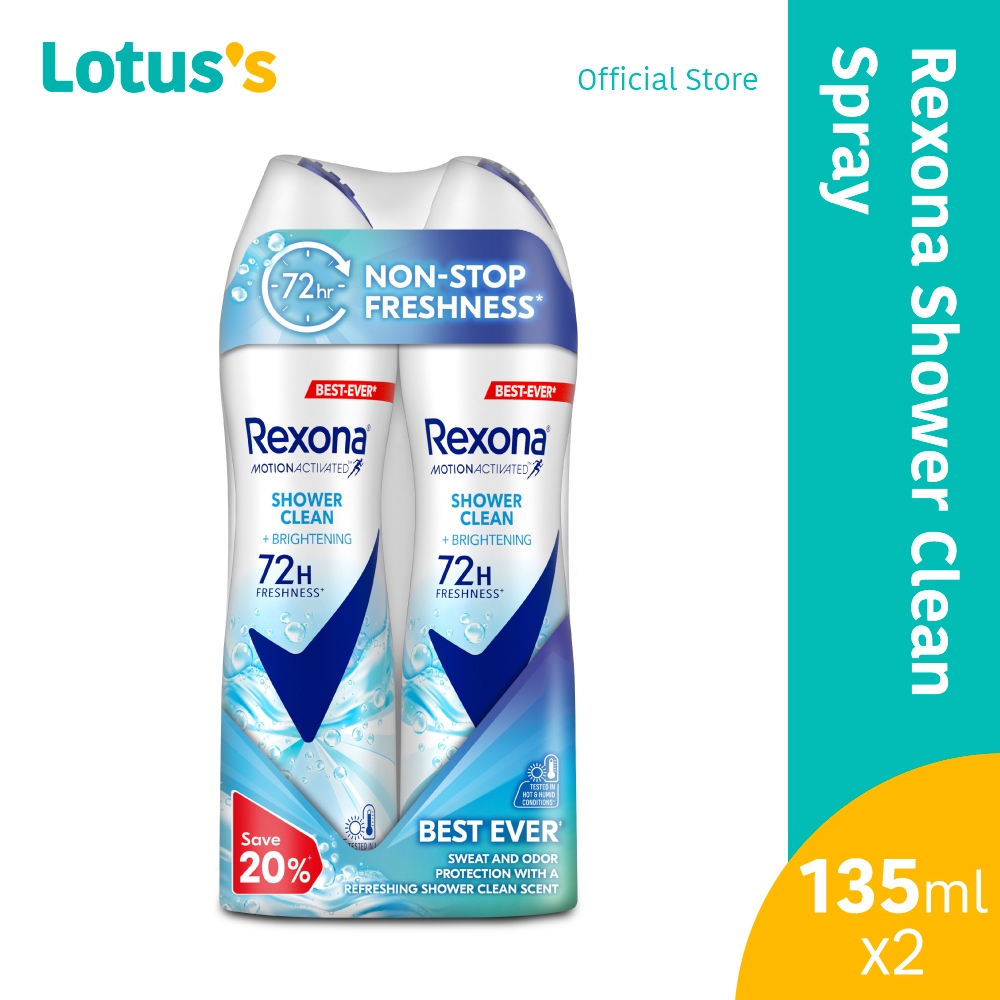 Rexona Women Shower Clean 48Hr Anti Perspirant Deodorant 2 X 135ML ...