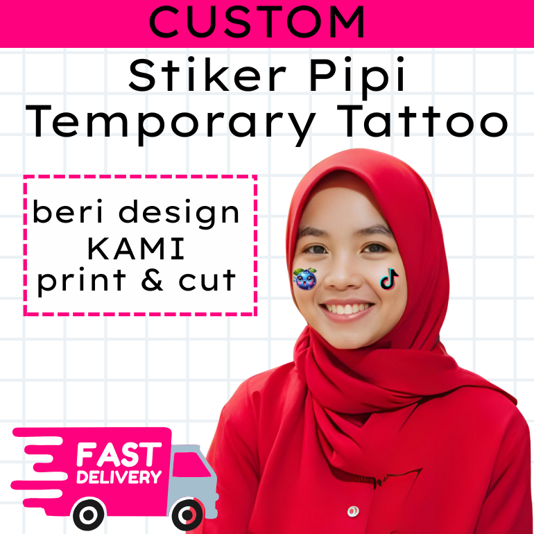 CUSTOM TEMPORARY TATTOO sticker pipi Stiker pipi Temporary Washable ...