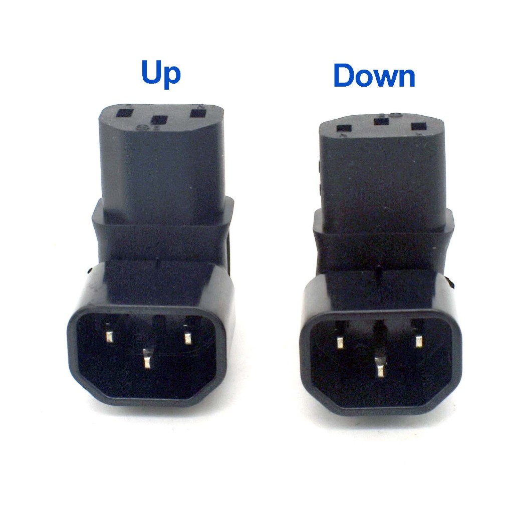 IEC 320 C14 to C13 Angle AC Adapter IEC 3Pole 3pin Male to Female ...