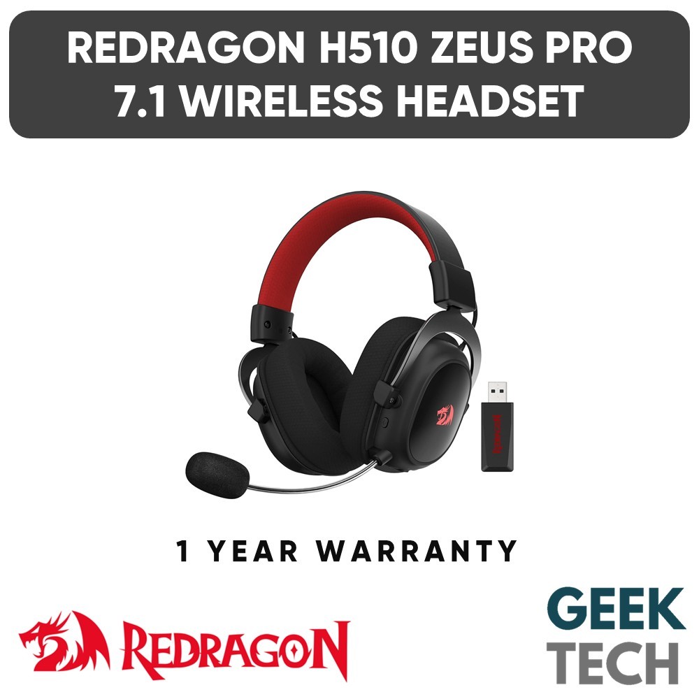 REDRAGON H510 Zeus Pro Tri-mode Wireless Gaming Headset 7.1 Surround ...