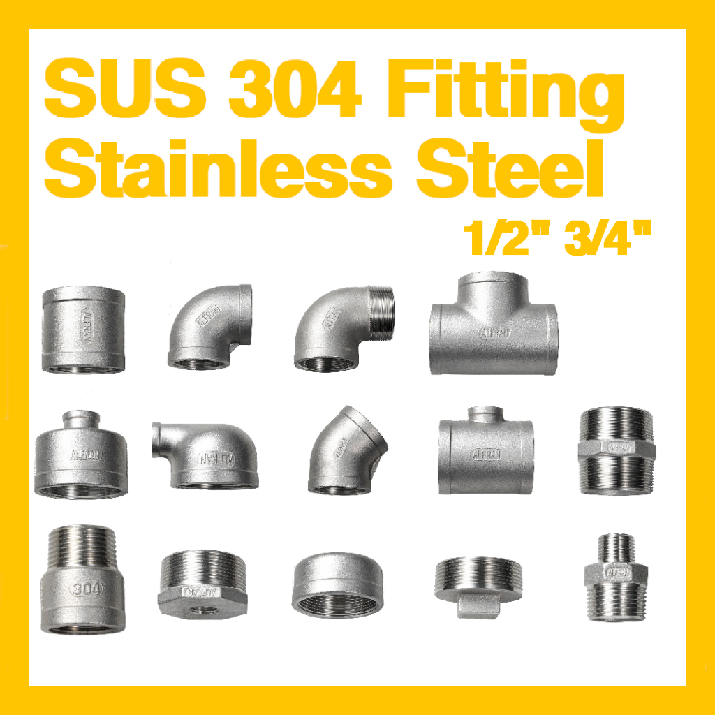 [1/2" - 3/4"] S/S Pipe Fitting Stainless Steel SUS 304 Socket Elbow ...