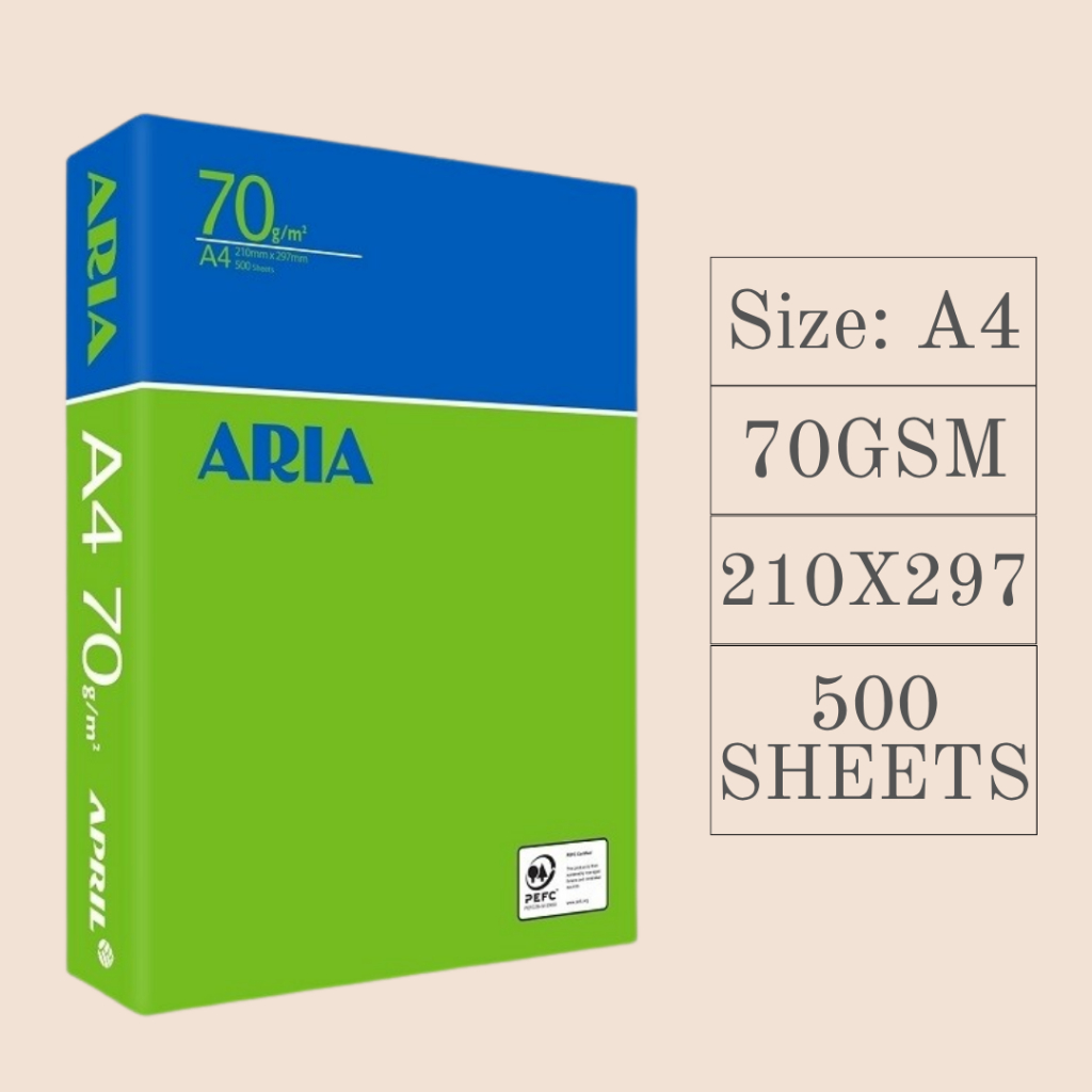 Aria A4 Copier Paper 70Gsm 500's A4 paper blank | Shopee Malaysia