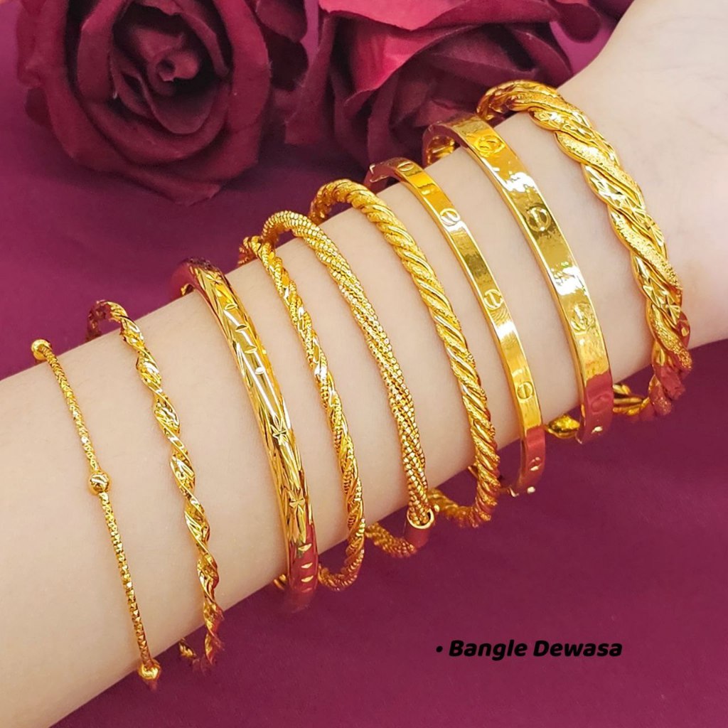 NEW Bangle Pintal Dewasa Emas saduran24k Emas Titanium Emas Bangkok ...