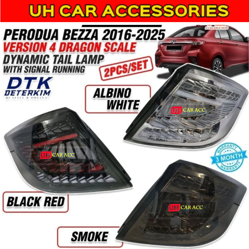 Perodua Bezza 2016 - 2025 Version 4 Dragon Scale Design Dynamic Tail ...