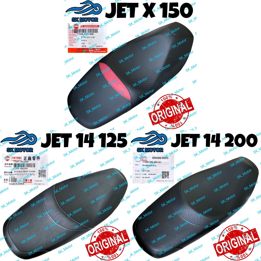 SYM JET X 150 JET 14 125 200 Original Double Seat Comp / Tempat Duduk ...