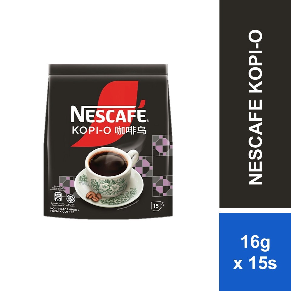 NESCAFE Kopi O Instant Coffee Powder Mix, 15 Coffee Sticks 16g | Shopee ...