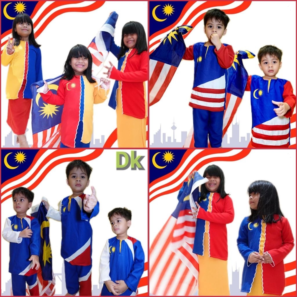 Baju Merdeka 2025 Kids Set Boys and Girls Suit Design Size 2 Tahun To ...