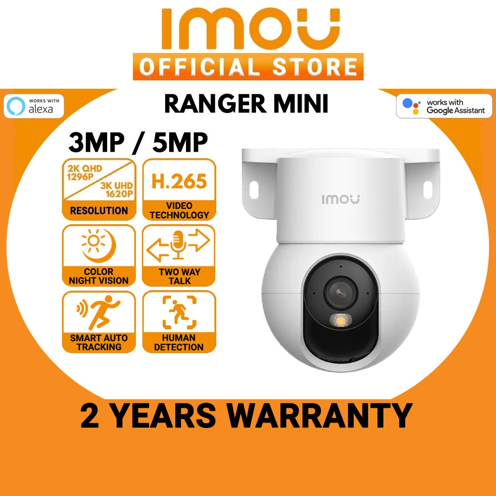 IMOU Ranger Mini 3MP QHD 5MP UHD Two Way Talk AI Human Detection Full ...