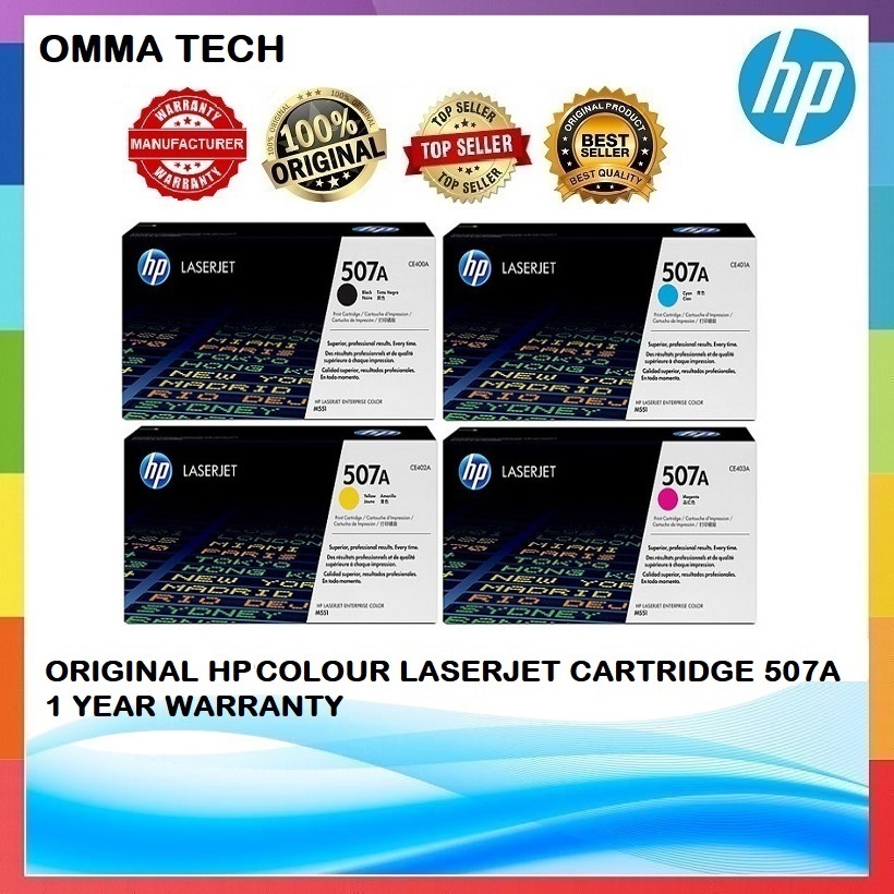 HP ORIGINAL CARTRIDGE 507A CE400A CE401A CE402A CE403A M551n MFP M575 ...