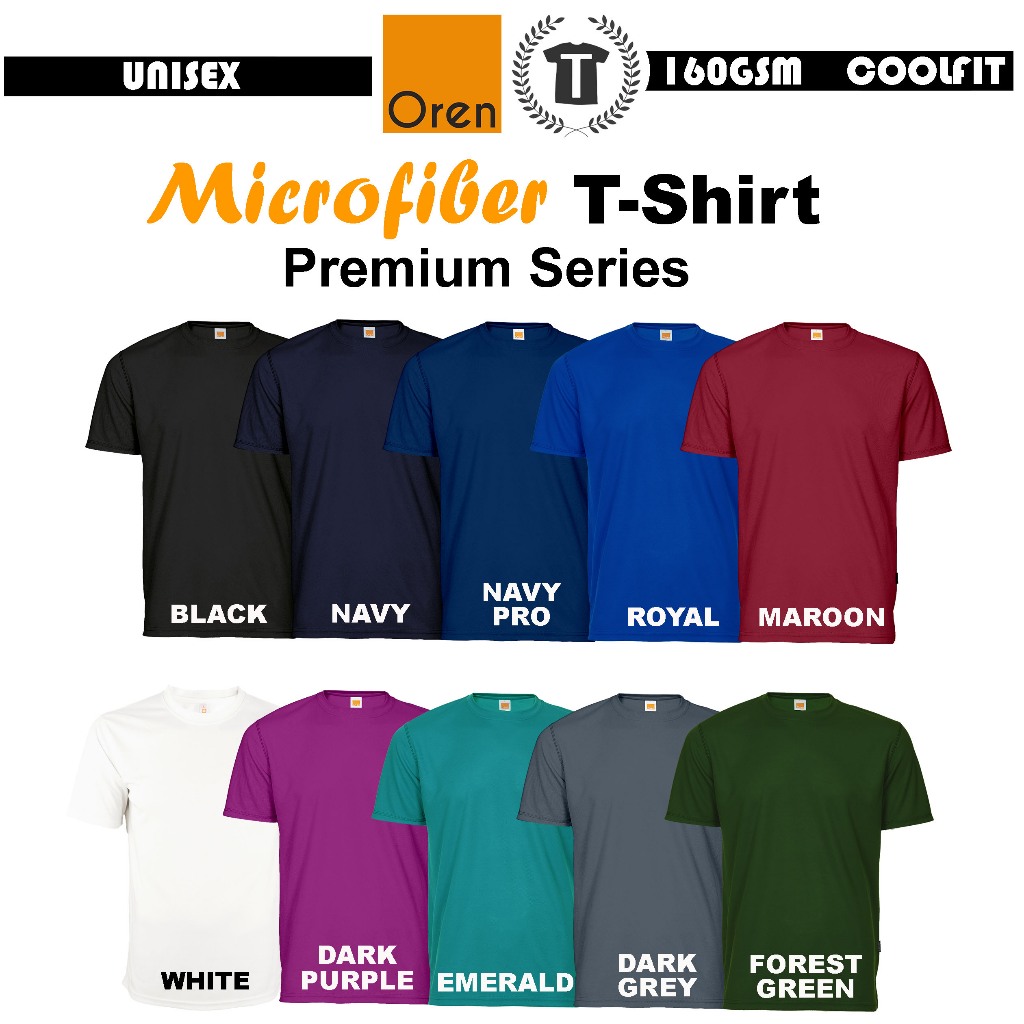 【Premium】Microfiber Plain T-Shirt Round Neck QD0401/QD0402/QD0415 ...