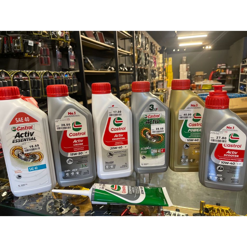 Castrol No.1 Minyak Enjin Hitam 4T Aktif Power 1 Essential 20W-40 ...