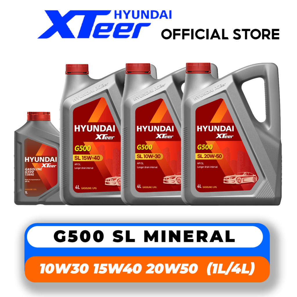 HYUNDAI XTEER G500 SL 10W30/15W40/20W50 (1L/4L) Mineral Engine Oil API ...