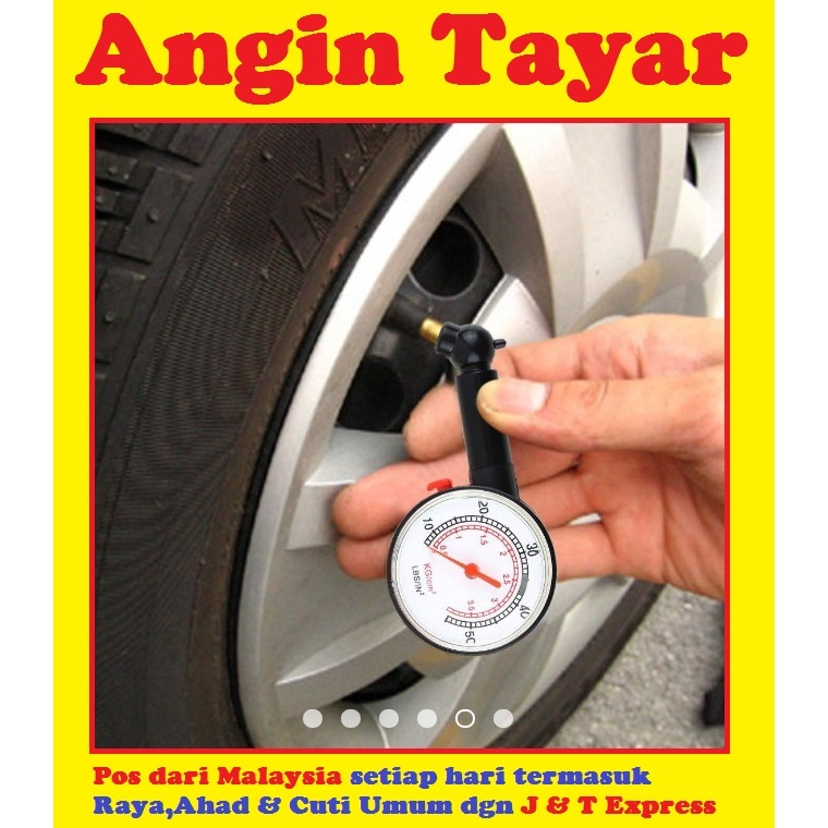 Meter Uji Pam Tekanan Angin Tayar Auto Car Van Motor Tyre Tire ...