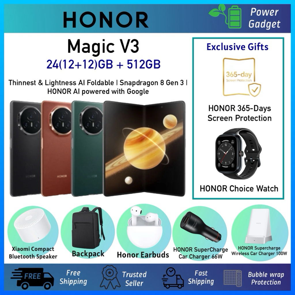 HONOR Magic V3 24(12+12)GB + 512GB | Thinnest & Lightnest AI Foldable ...