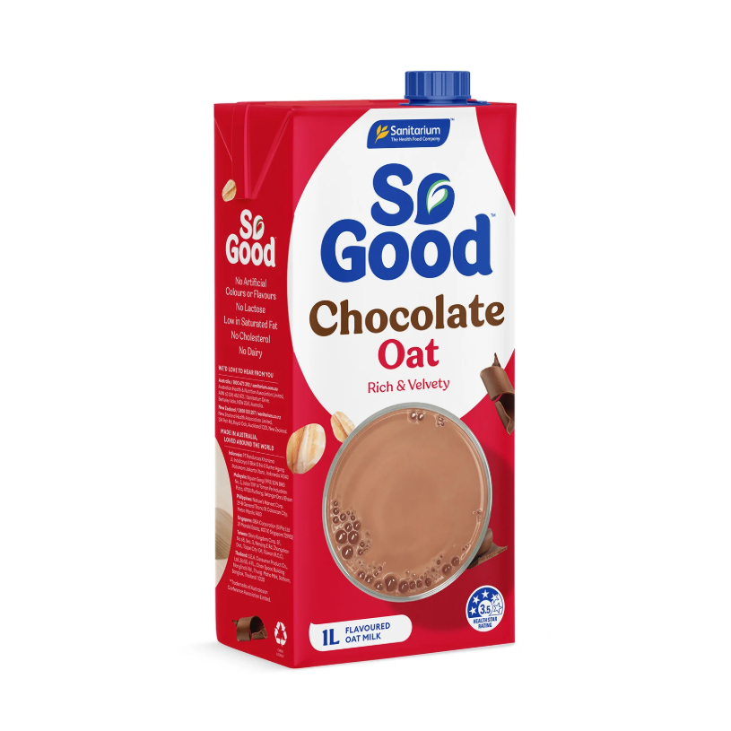 SANITARIUM SO GOOD MILK 1L : OAT / CHOCOLATE OAT / OAT UNSWEETENED ...