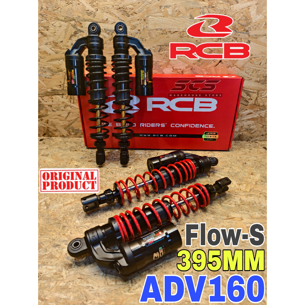 RCB FLOW S Series Absorber Honda ADV160 395mm Red Black Gold ...