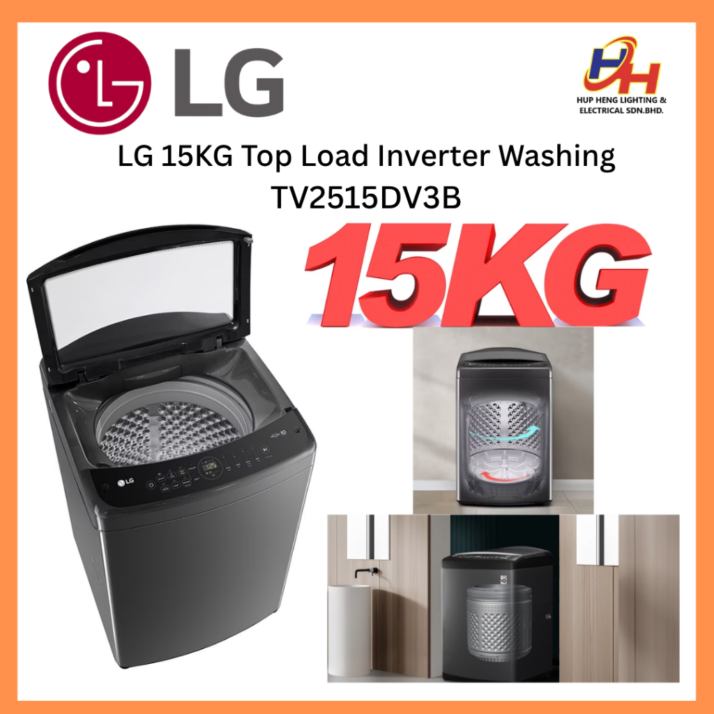 LG 15kg Top Load Washer TV2515DV3B with AI Direct Drive™ and Turbo Drum ...