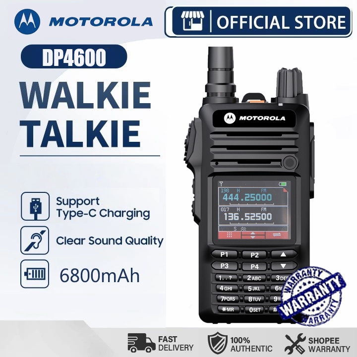 Motorola Walkie Talkie DP4600 Outdoor Waterproof 6800mAh Capacity ...