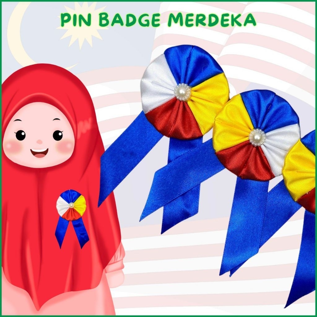 Badge Merdeka Pin Ribbon Satin Tema Malaysia 2025 | Shopee Malaysia