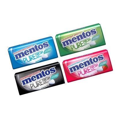 Mentos Pure Fresh Tin 9x35g - Peppermint / Spearmint / Strawberry Mint ...