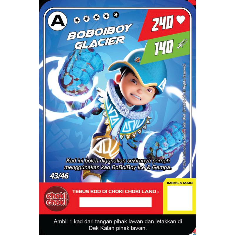 Kad Boboiboy Choki Choki Monsta Boboiboy Galaxy Card A No 43/46 ...