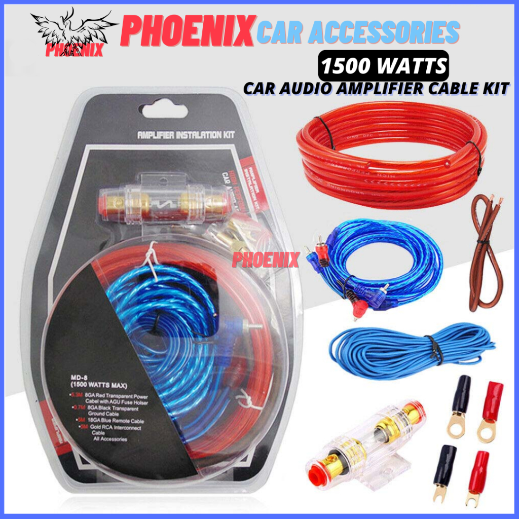 8-GA Amplifier Wiring Set Car Audio Subwoofer Amplifier Installation ...
